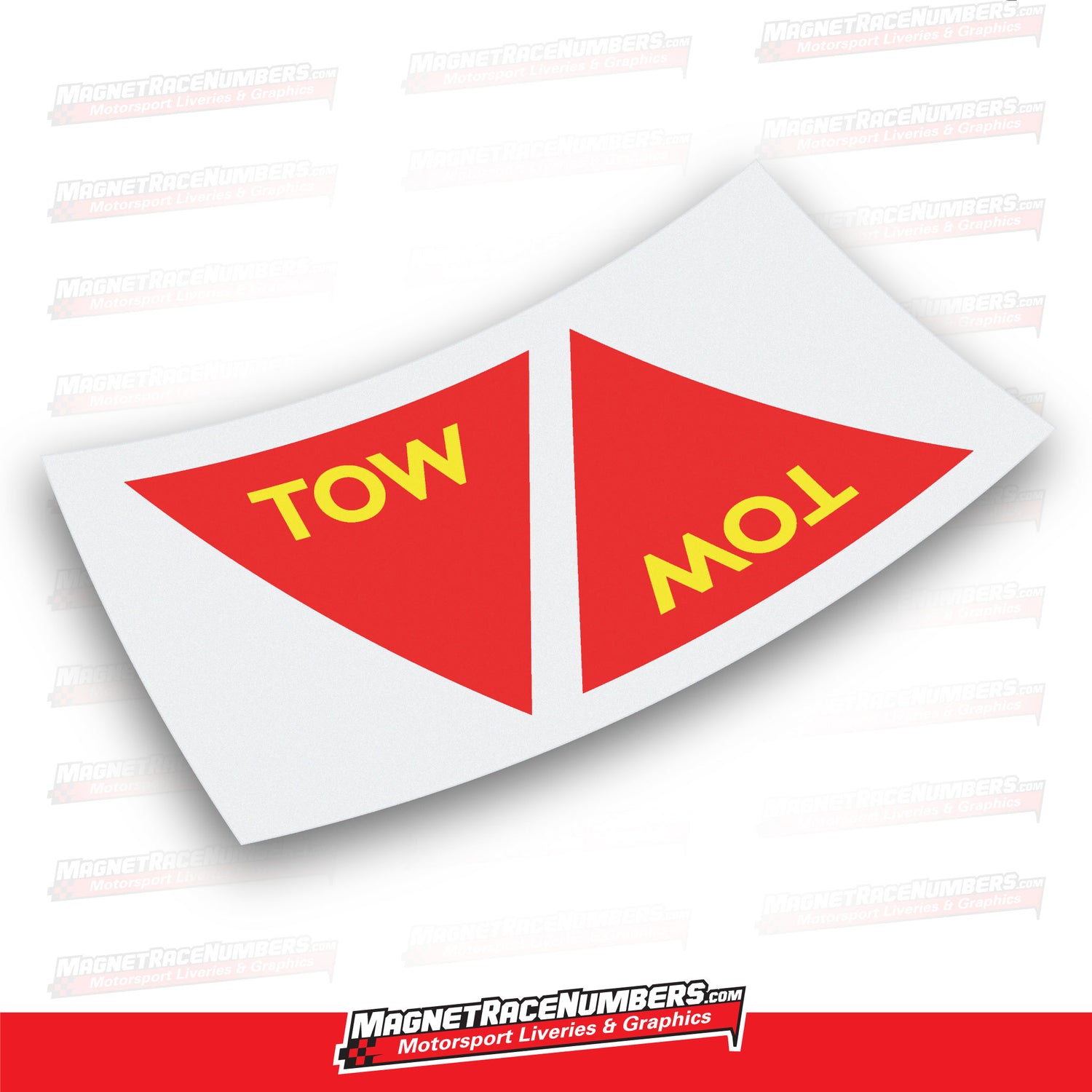 Red TOW Triangles for Motorsport - CAMS Compliant – Magnet Race Numbers