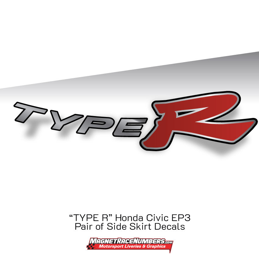 Honda Civic EP3 Type R Side Skirt Decals - Pair – Magnet Race Numbers